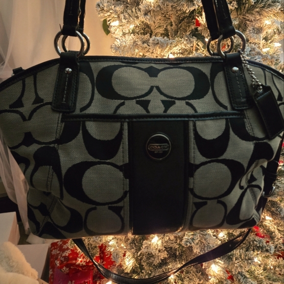 Coach | Bags | Coach Black And Gray Signature Tote Bag | Poshmark